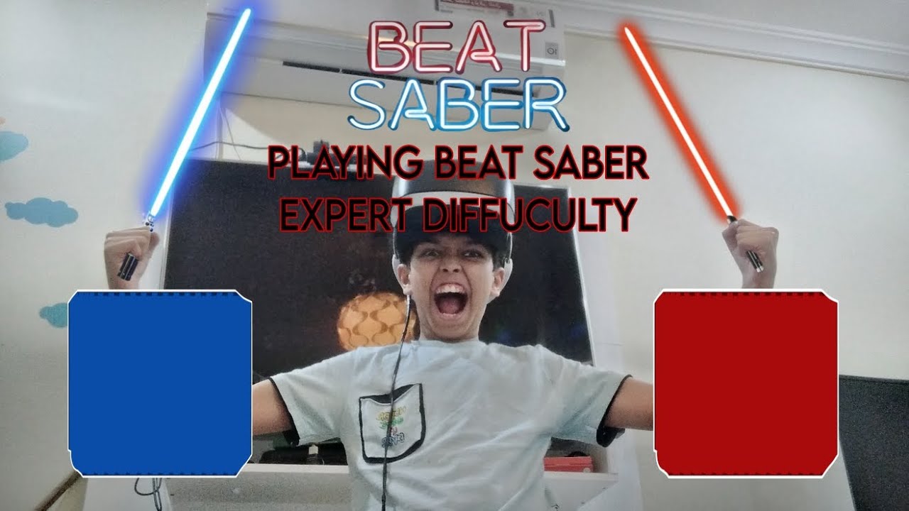 PLAYING BEAT SABER EXPERT DIFFUCULTY - YouTube