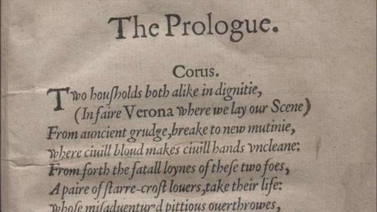 Prologue of Romeo and Juliet in Elizabethan Pronunciation - YouTube