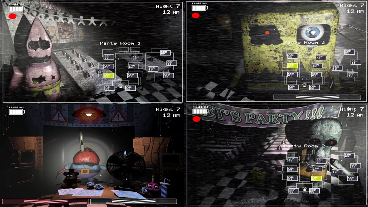 FNaF 2 but SpongeBob took over the game! SpongeBob + FNaF! (FNaF 2 Mods ...