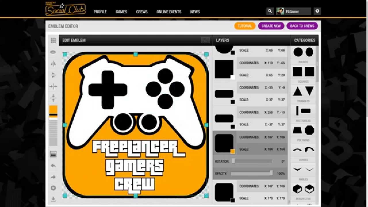 Making GTA V Online Crew Emblem for Freelancer Gamers Crew - YouTube