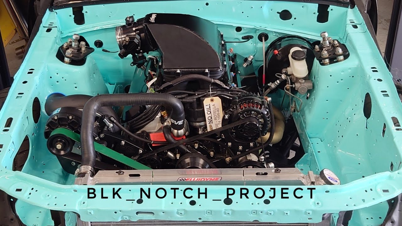 Installing a 363ci SBF + Vortech YSI Blower from UNDER this Foxbody ...