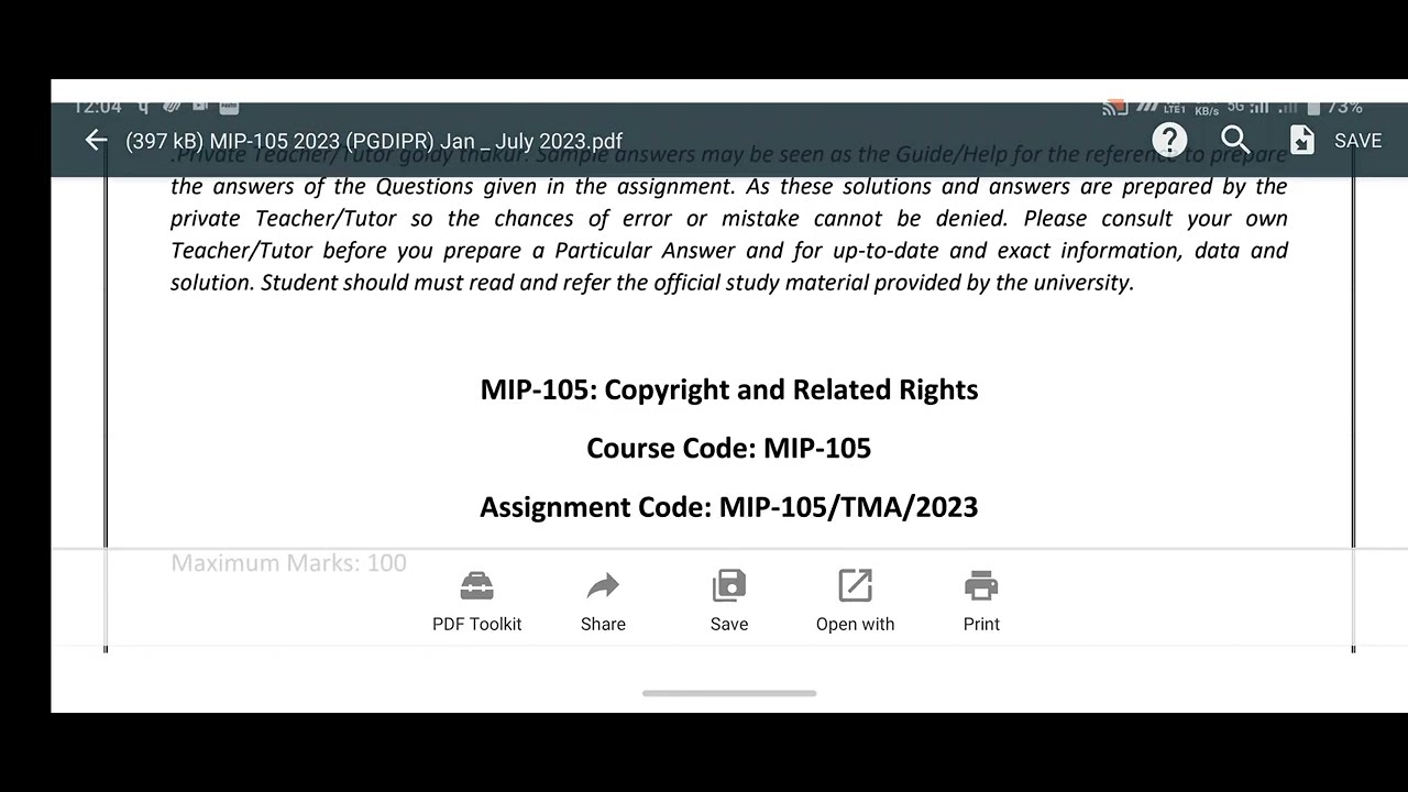 MIP 105 SOLVED ASSIGNMENT 2023-24 / IGNOU MIP 105 SOLVED ASSIGNMENT ...