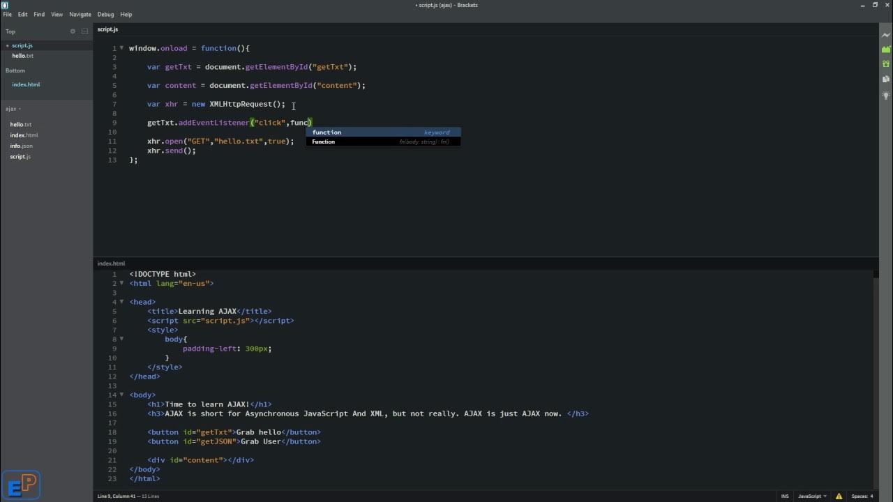 Easy JavaScript - How to Create a Basic AJAX Request (47) - YouTube