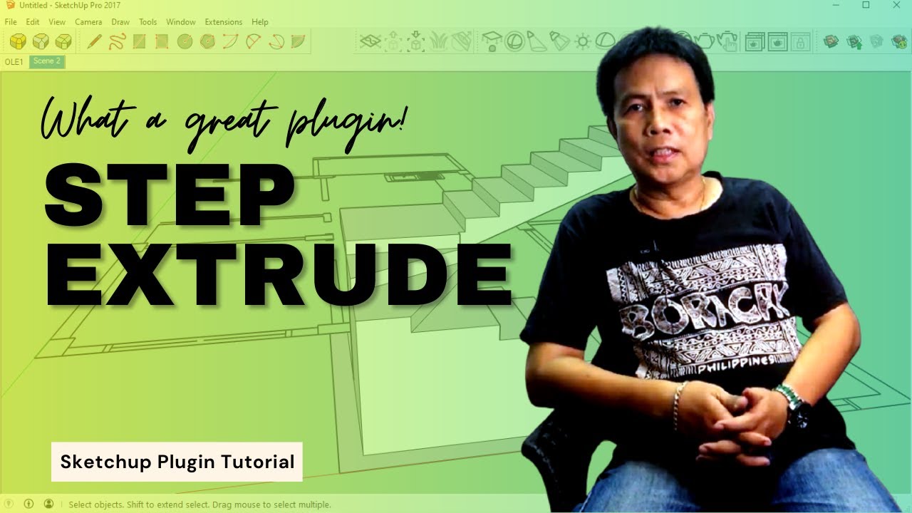 Sketchup Tutorial: How To Use The Step Extrude Plugin - YouTube