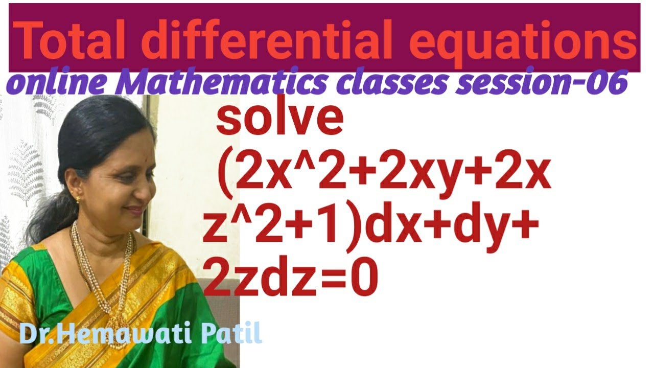 Lecture 6: Total differential equations/Exercise examples /problem 6/ B ...