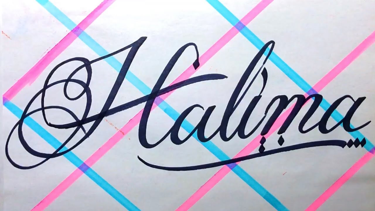 Halima Name Signature Calligraphy Status How To Cursive Write With
