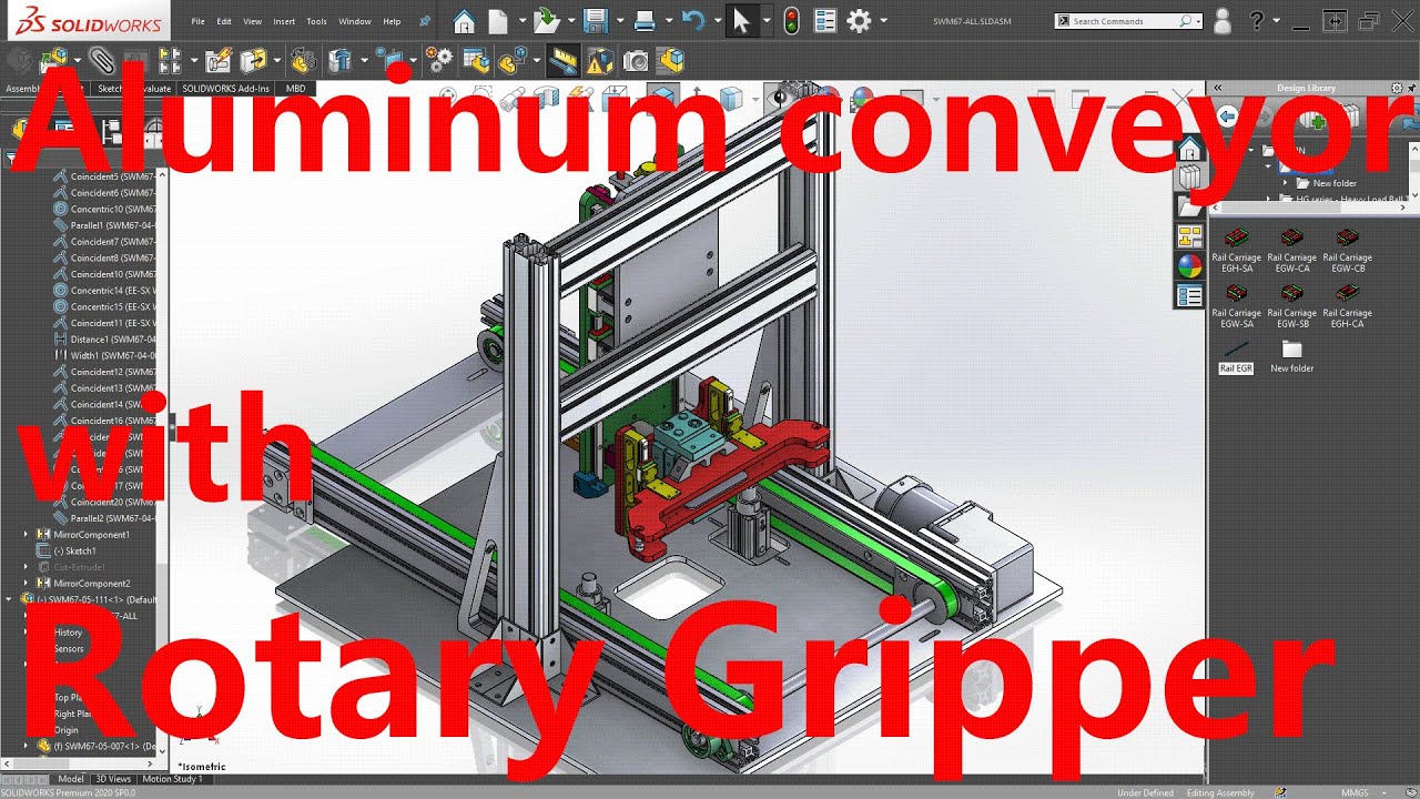 Solidworks tips #72 aluminum conveyor with rotary gripper in solidworks ...