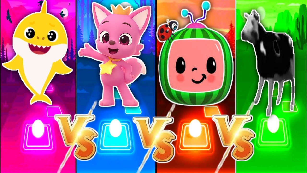 Baby Shark - pinkfong - cocomelon - police cow !! tiles hop EDM Rush ...