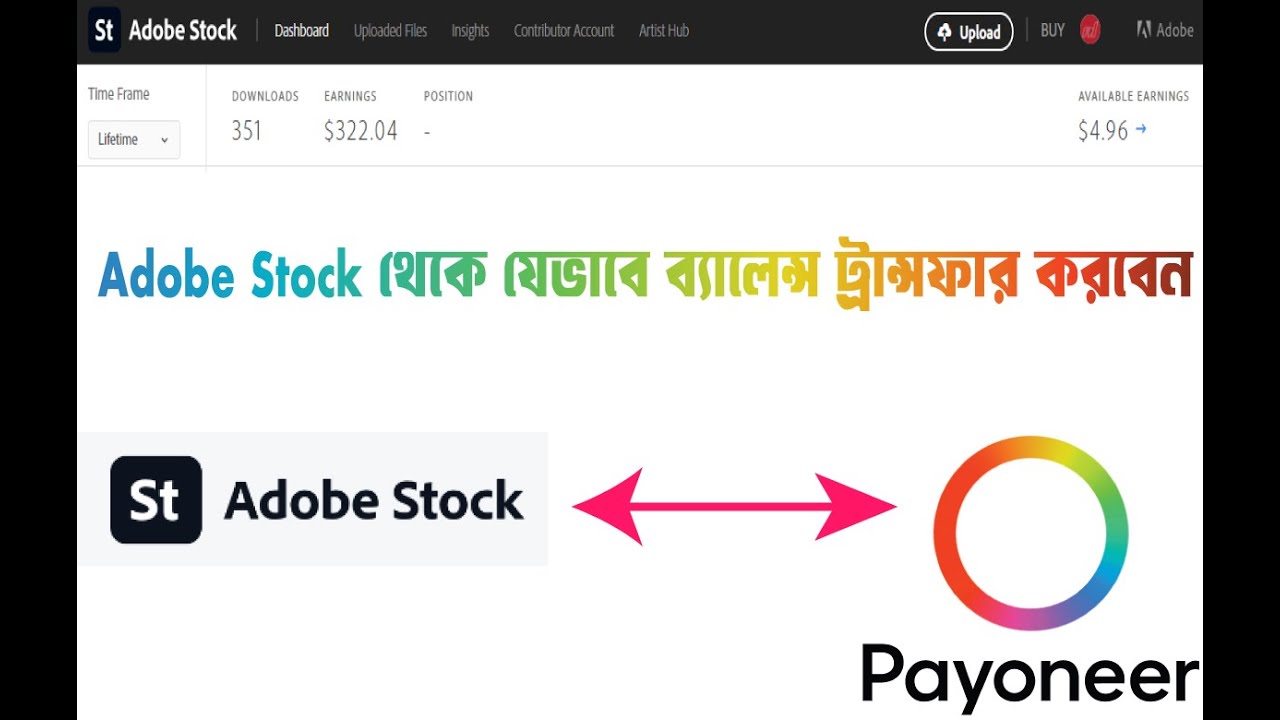 How to balance transfer Adobe Stock to Payoneer. - YouTube