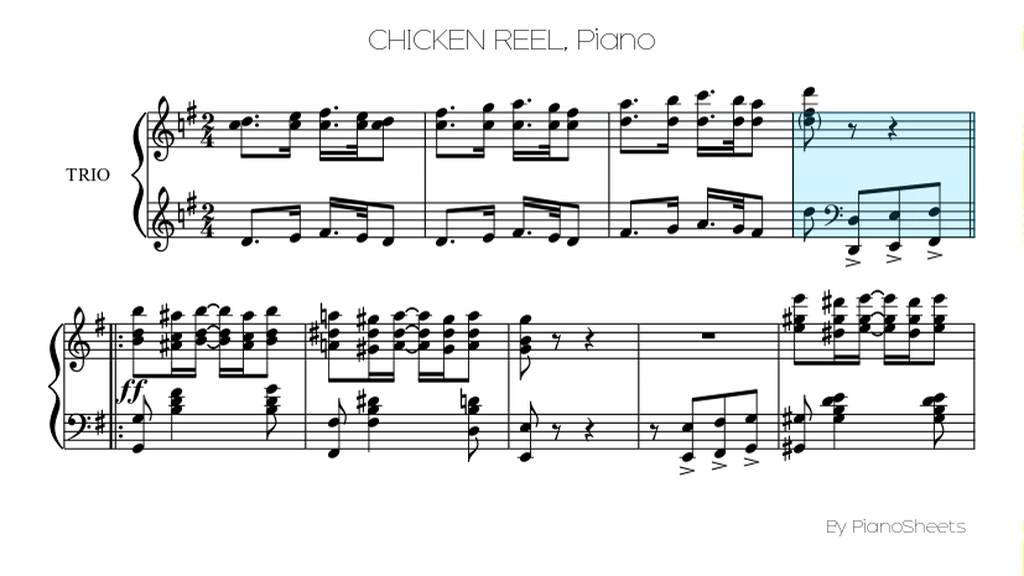 CHICKEN REEL [Piano Solo] - YouTube