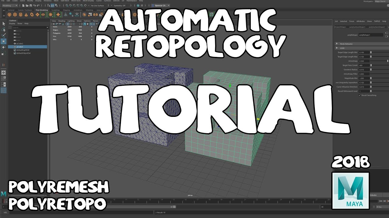 Automatic Retopology in Maya - TUTORIAL! - YouTube