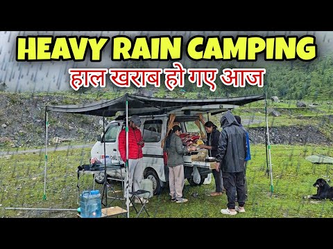 601 / Heavy rain camping in solang valley Manali.