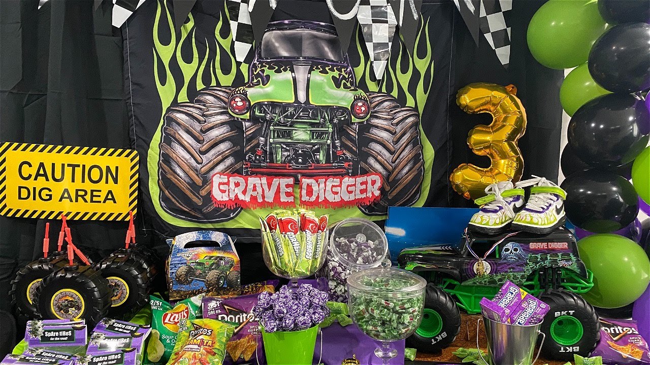 Diy monster jam candy table | Grave Digger - YouTube