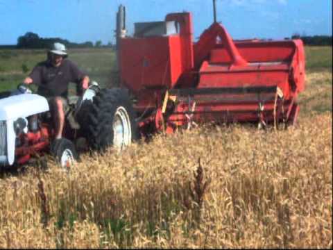 1952 Ford 8N Combining Wheat with a Allis Chalmers 72 All Crop Combine ...
