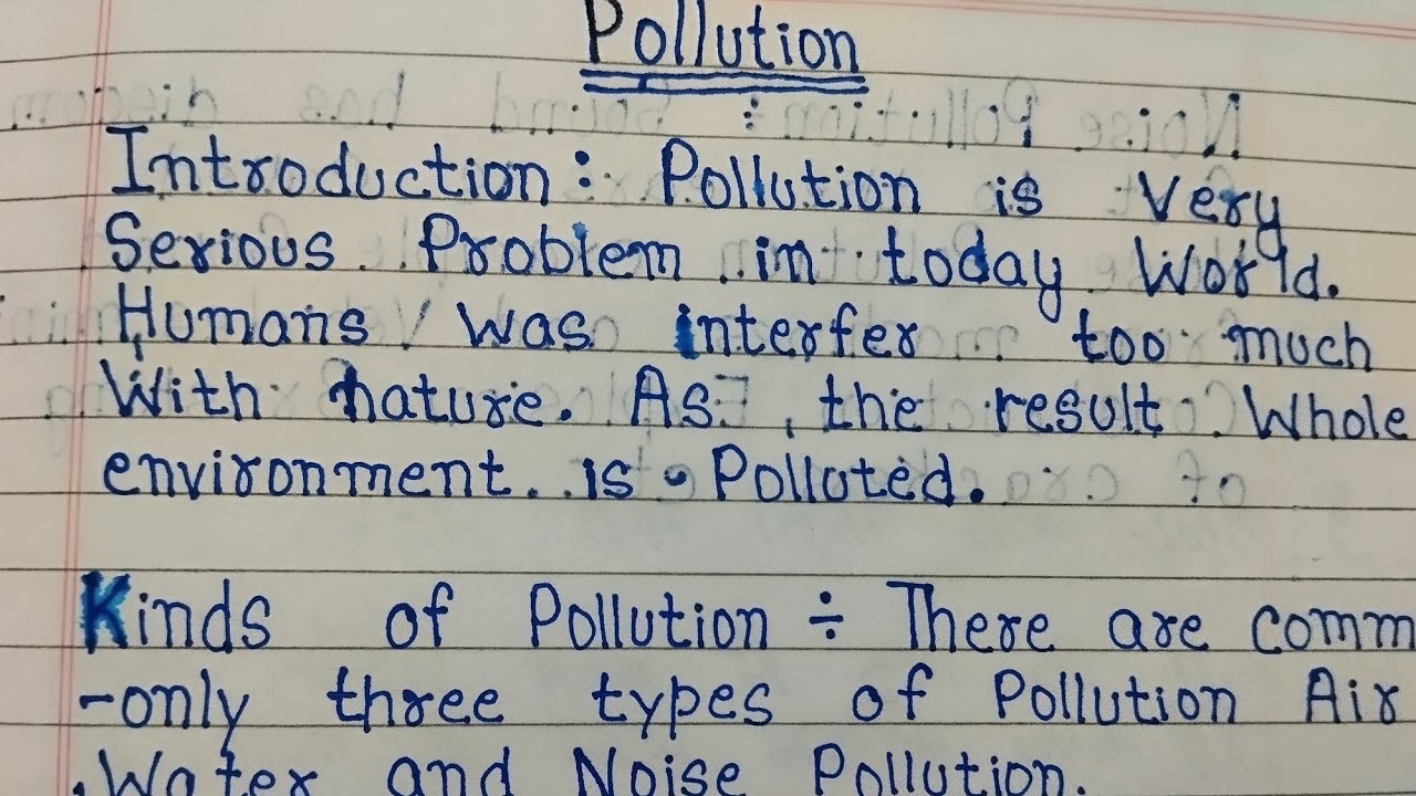 How to write essay on pollution in English/ essay on pollution - YouTube