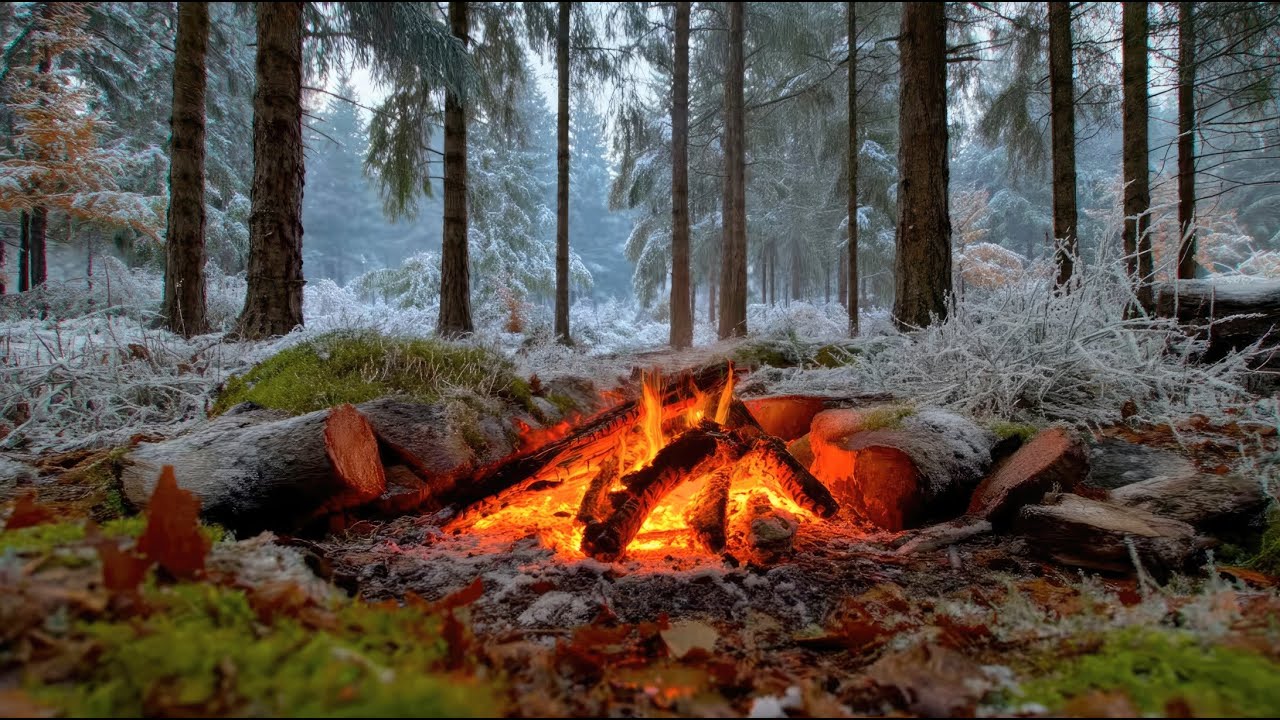Warm Fire, Cold Night — Relaxing Winter Sounds for Rest - YouTube