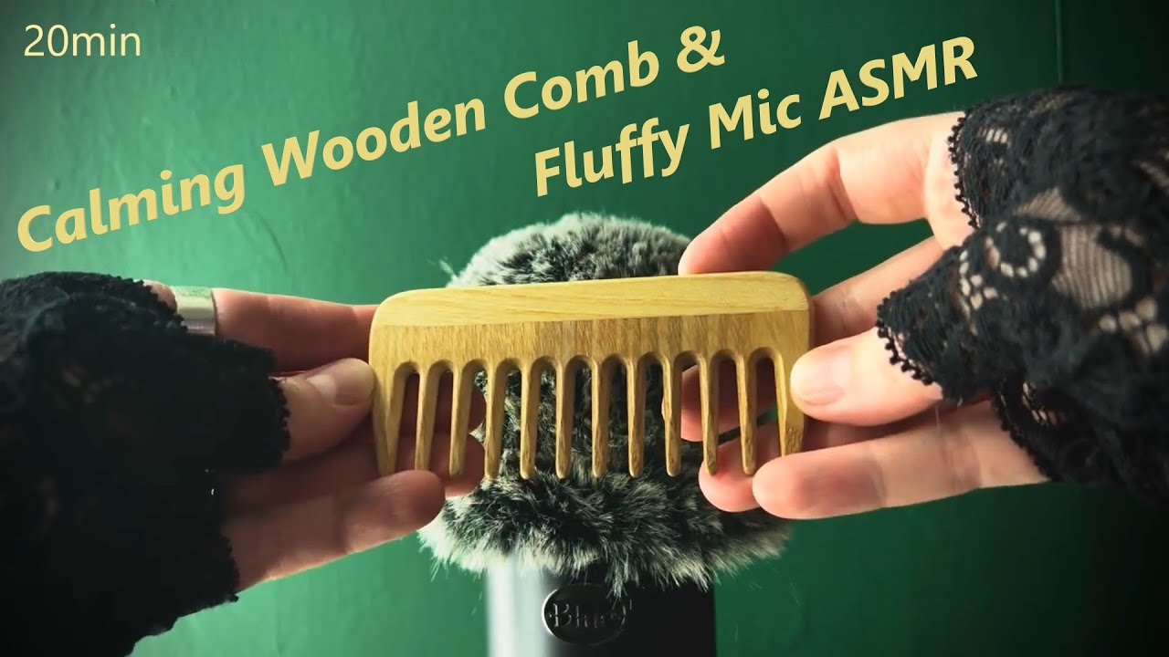 ASMR - 20min Calming Comb tapping smoothing scratching fluffy mic ...