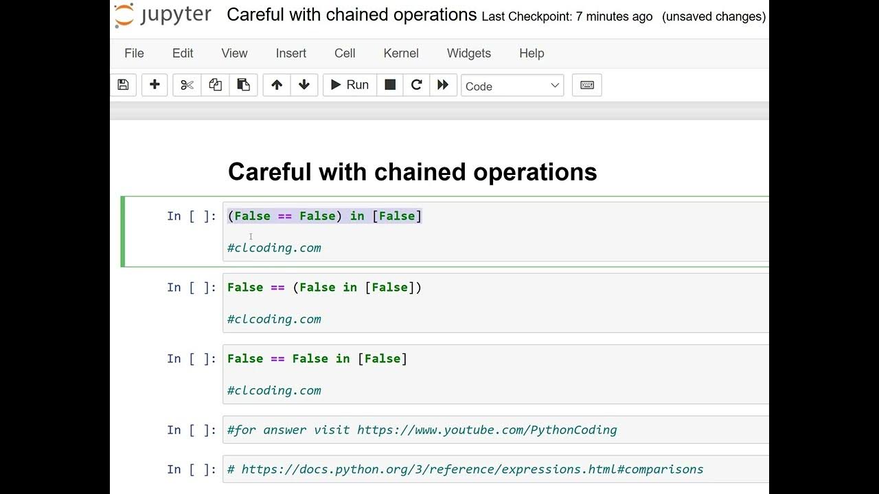 Day 114 : Careful with chained operations in Python - YouTube