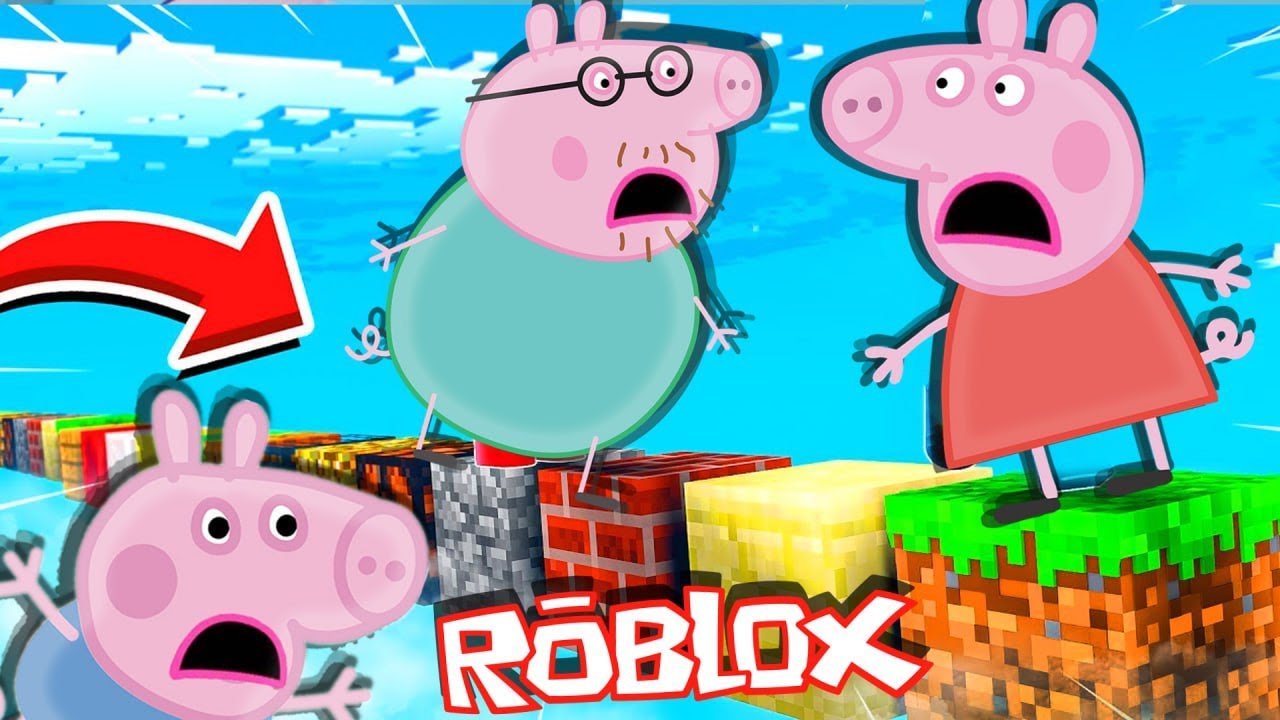Peppa Pig JUEGA a Minecraft Obby en Roblox! ⛏🟩 - YouTube