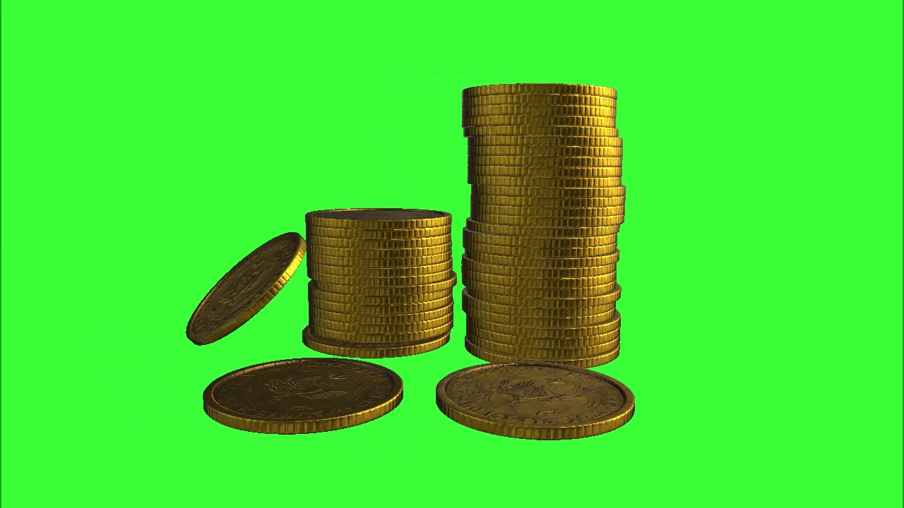 gold coins free green screen effect - YouTube