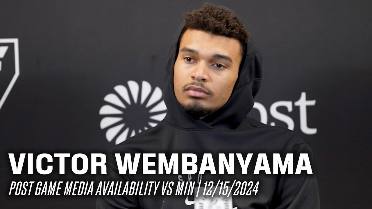 Victor Wembanyama Postgame vs Minnesota Timberwolves | 12.15.2024 - YouTube
