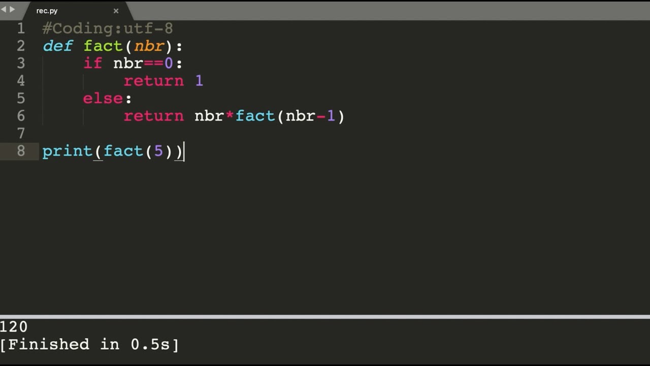 Short Video Fonction R cursive Pour Calculer La Factorielle En Python