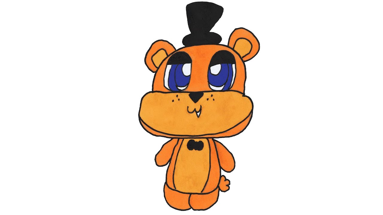 How to draw cute baby Freddy Fazbear animatronic | Five nights at ...