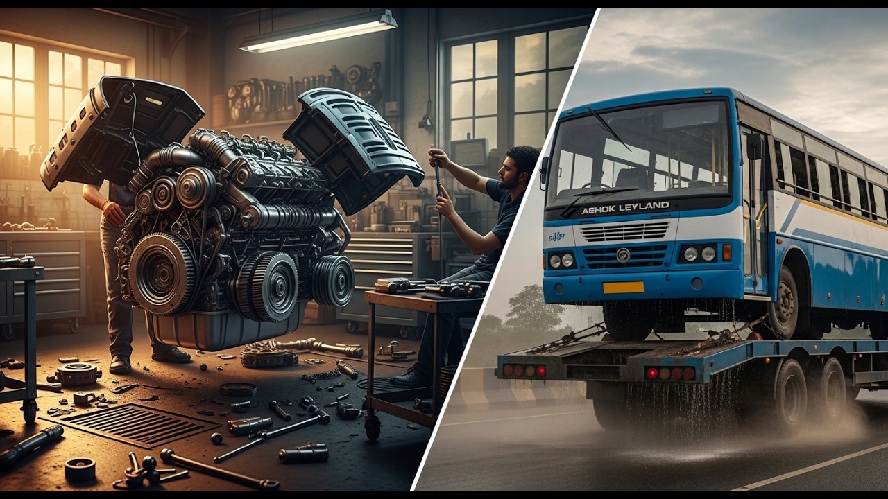 Heavy-Duty Bus Engine Teardown | Inside an Ashok Leyland Workshop - YouTube