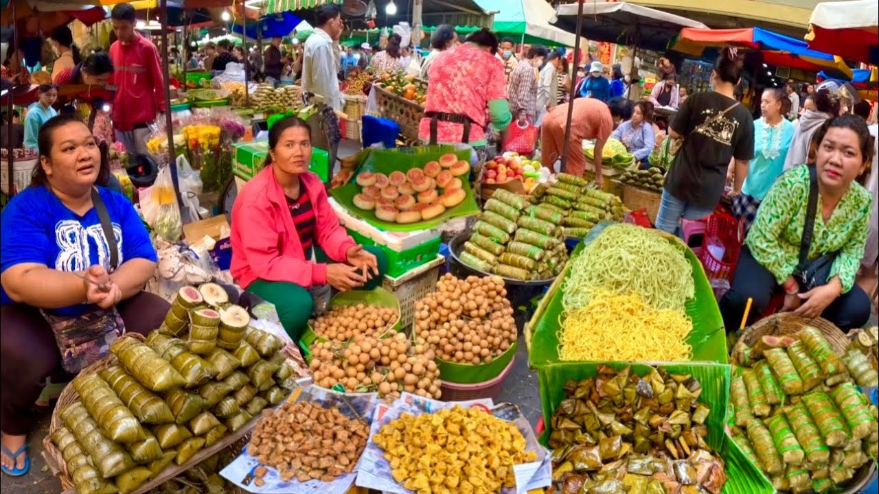 Cambodia Food Vlog - Khmer Cake, Fruits, Fresh Food Vegatable, Fish ...