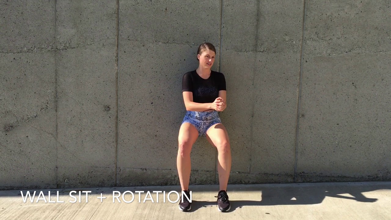 Wall Sit+ Rotation - YouTube