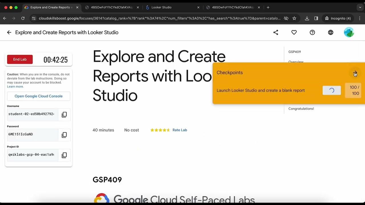 Explore and Create Reports with Looker Studio | GSP409 - YouTube