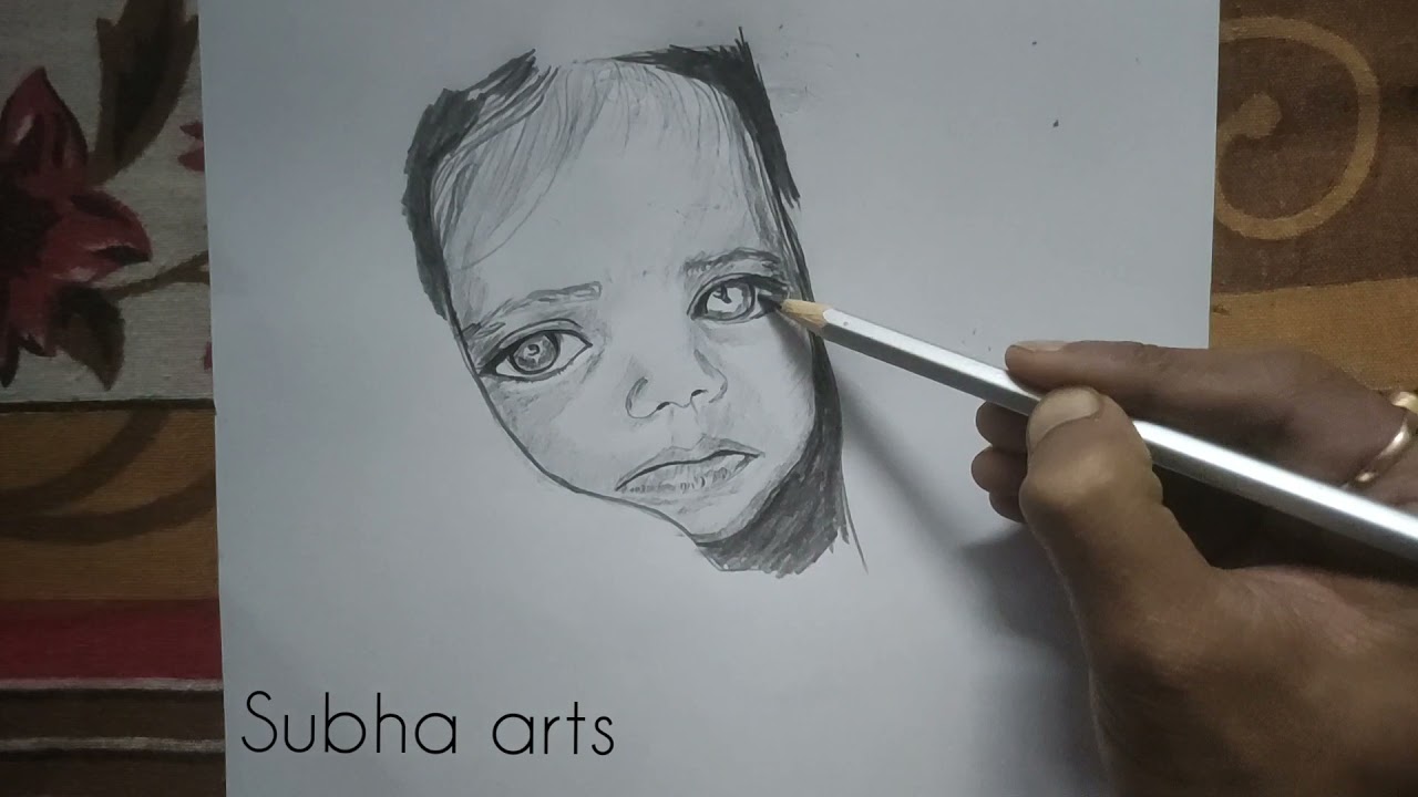BABY GIRL FACE DRAWING VIDEO - YouTube