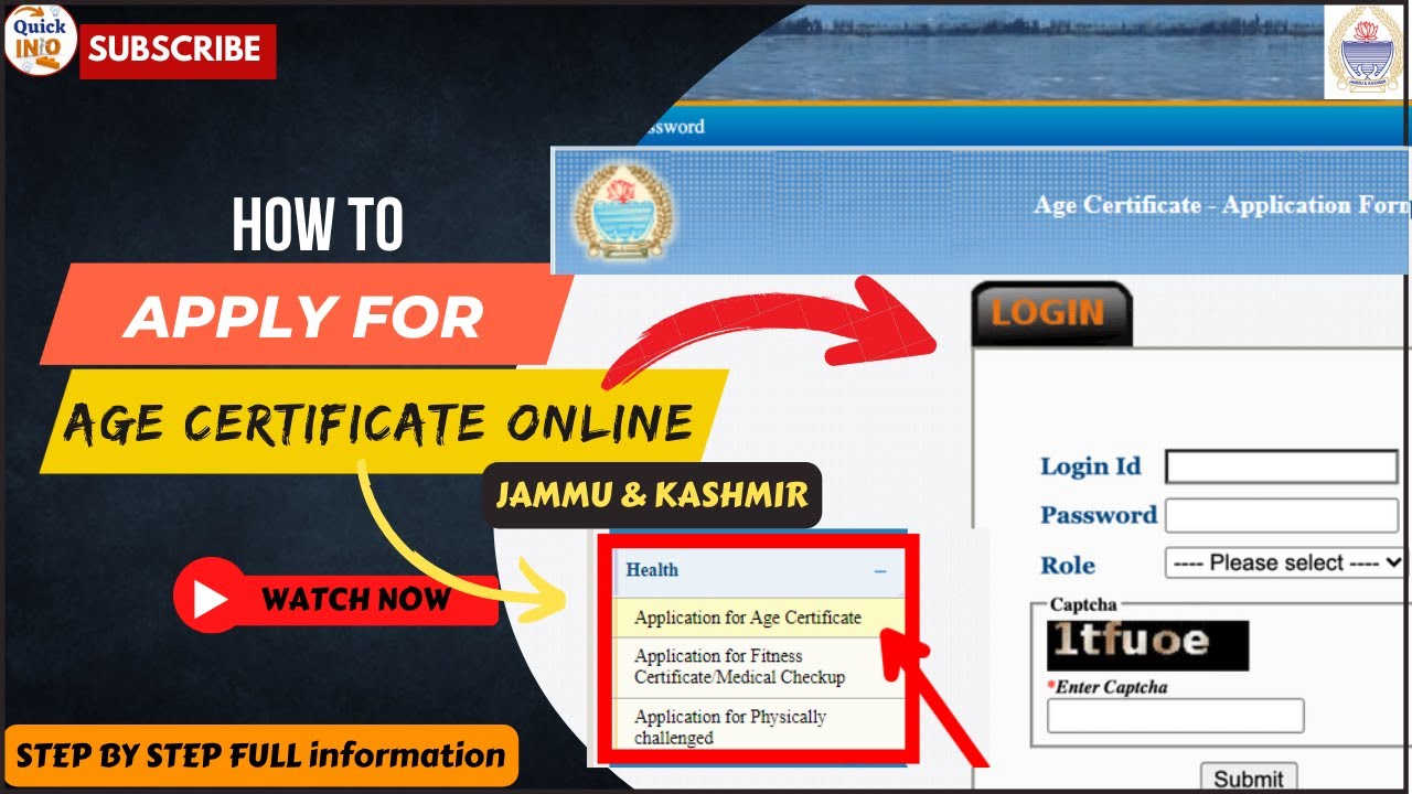 How to apply for age Certificate online in J&K | Age Certificate apply ...