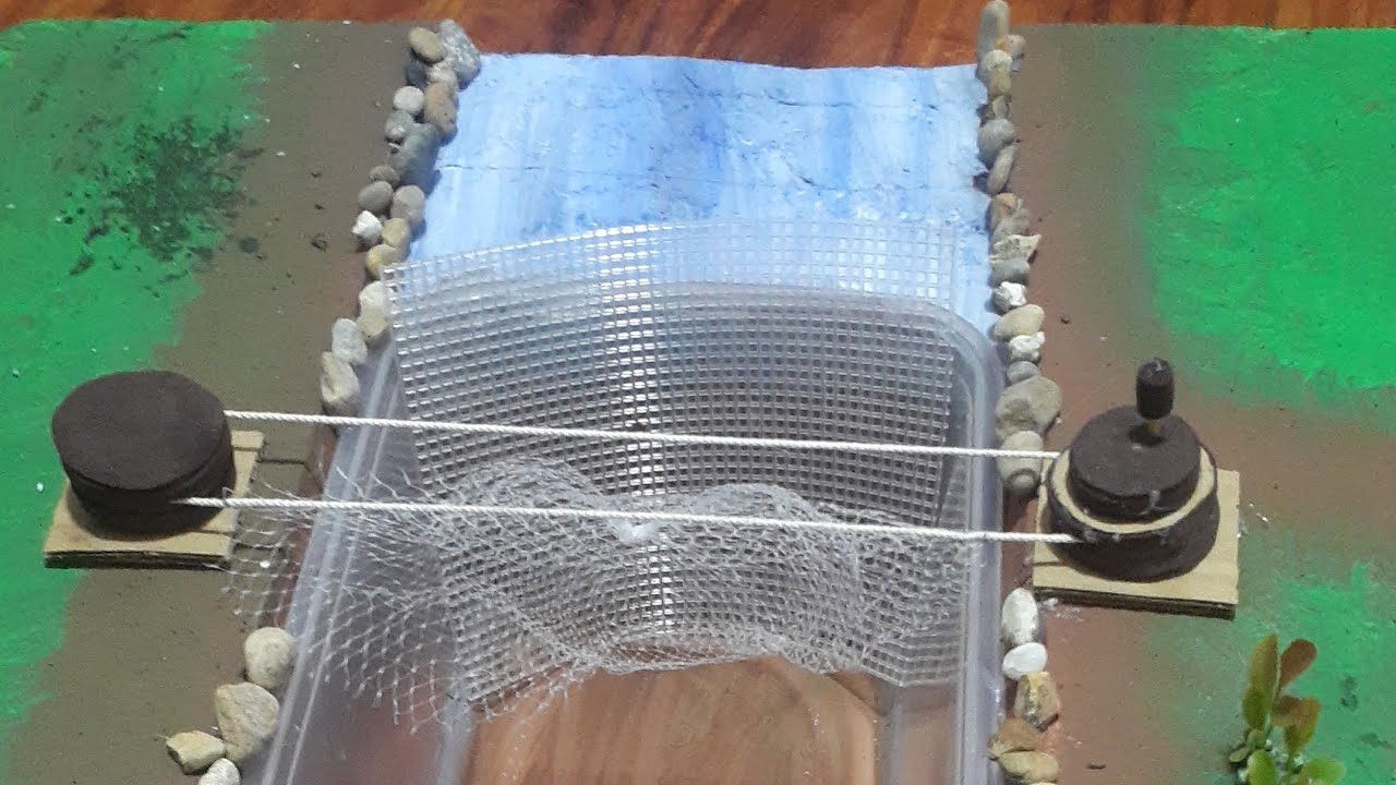 maqueta de un río con red para recolectar basura - YouTube