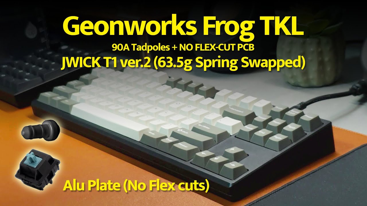Frog TKL 90A + No Flex cut ALU plate + No Flex cut PCB (JWICK T1s v2) | Foamless Typing Sound ...