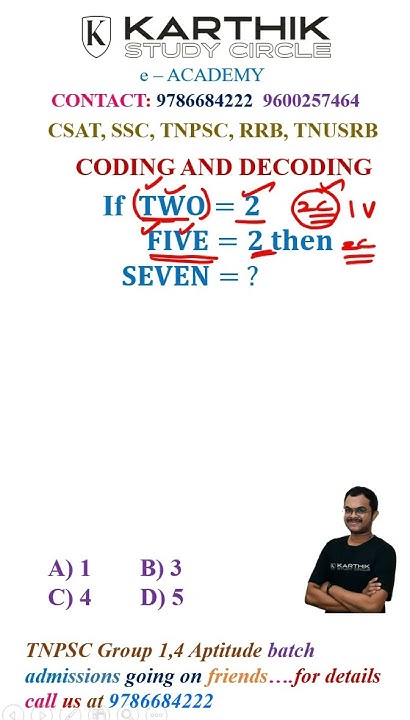 number and letter coding reasoning tricks #ssccgl #rrbntpc #tnpscgroup1 ...
