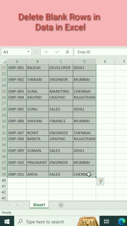 How to Remove Blank Rows in Excel #excel #exceltips #shorts - YouTube