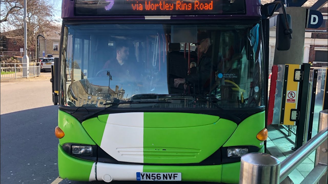 *beast* Yorkshire buses Scania N94UB OmniCity YN56 NVF route 9 - YouTube