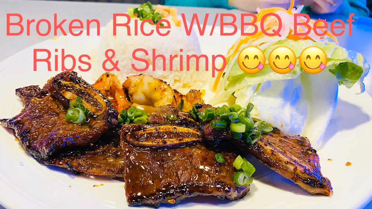 CRAVING Broken Rice With BBQ Beef Ribs & Shrimp And PHO @ Pho Thiên ...