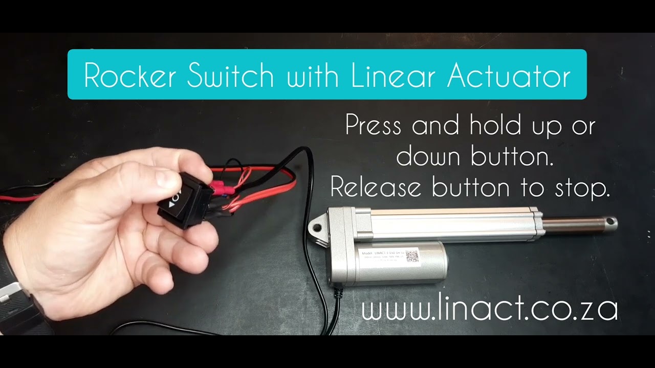 On-Off-On Rocker Switch with DC Linear Actuator - YouTube