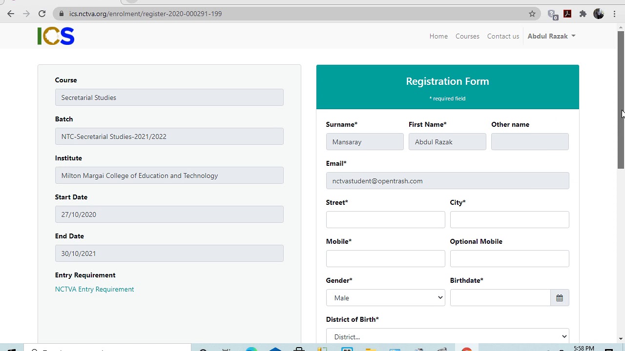 How to apply for a course - YouTube