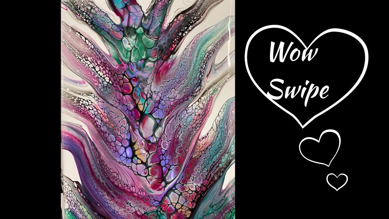 (860) Colourful Swipe Technique, Acrylic Paint Pouring, Fluid Art - YouTube