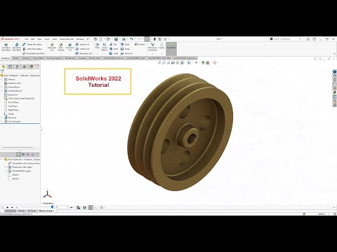 SolidWorks 2022 Tutorial V-Belt Pulley Design - YouTube