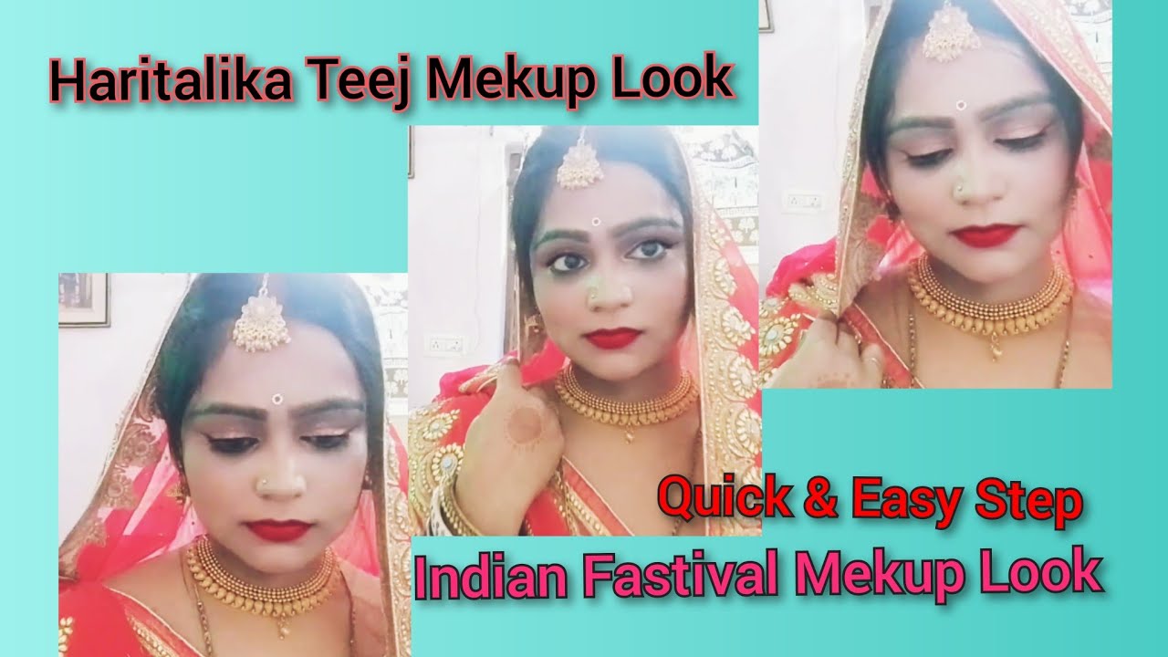 Teej Mekup Tutorial/Festival Mekup Look/Newly Married Mekup Look ...