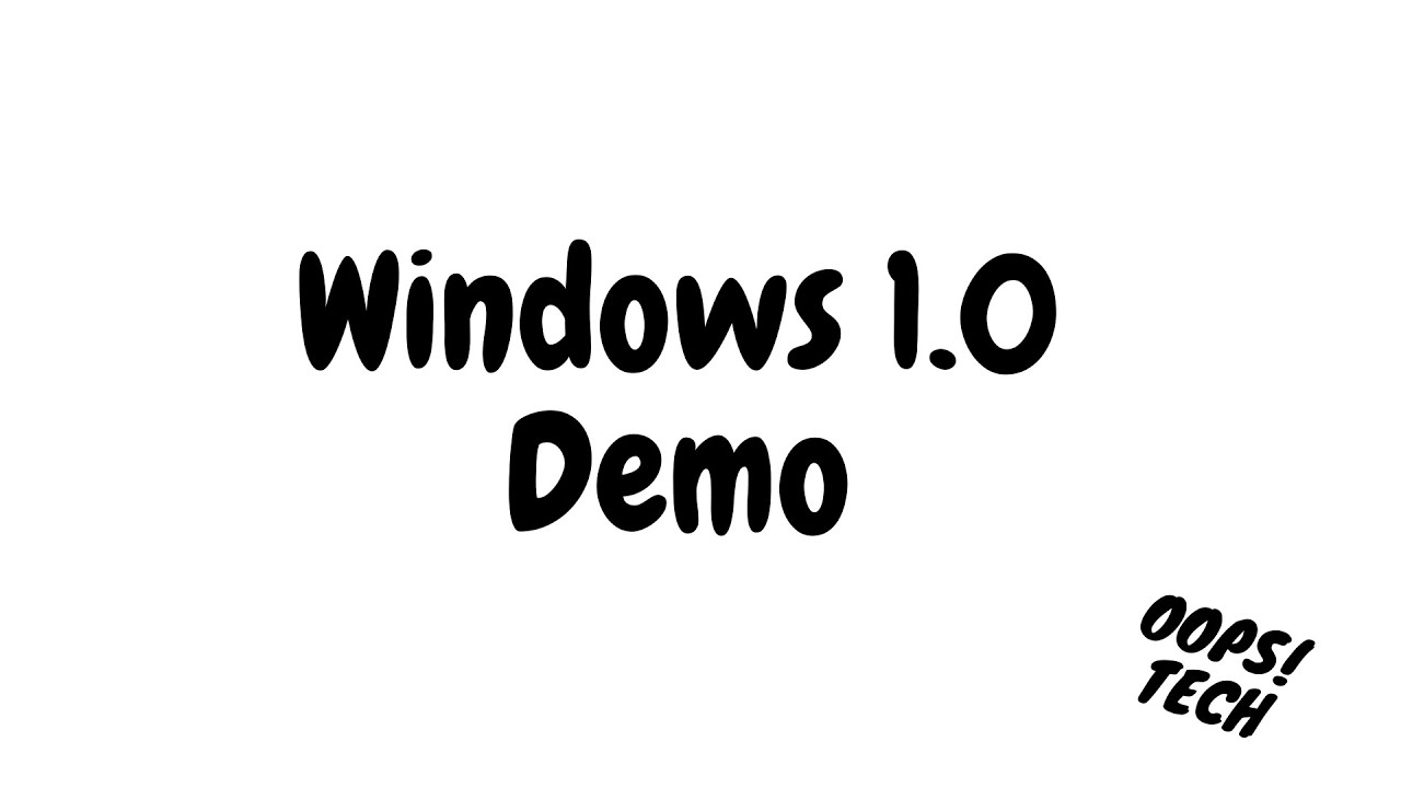 Windows 1.0 | Demo - YouTube