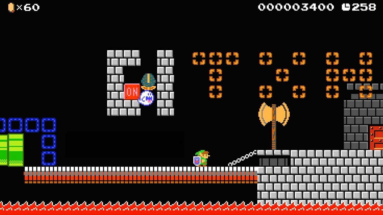 The ON/OFF Mystery | Super Mario Bros. course make in Super Mario Maker ...