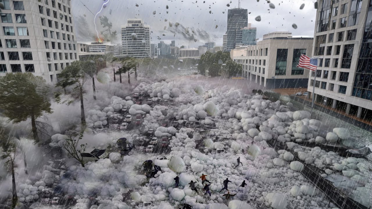 Tragedy in California, USA! Powerful storm brings large hail, residents ...