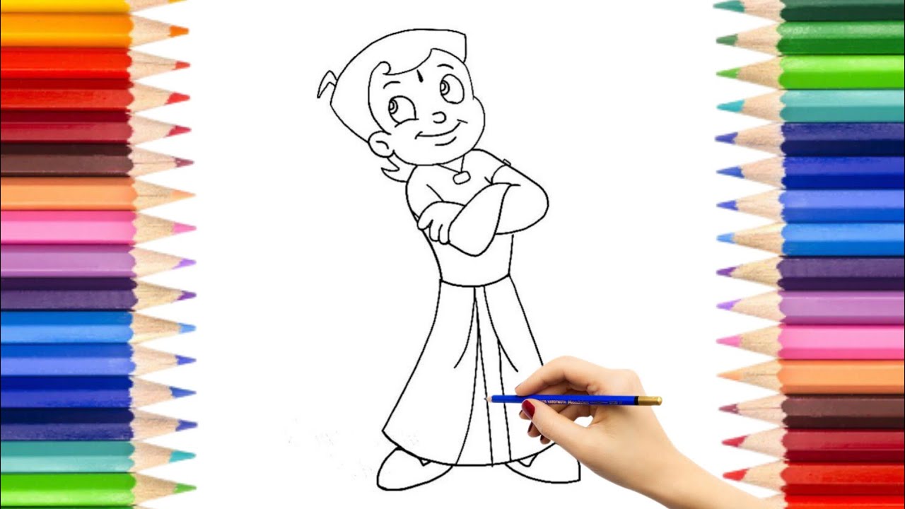 HOW TO DRAW CHHOTA BHEEM STEP BY STEP FOR BEGINNERS || CHHOTA BHEEM ...