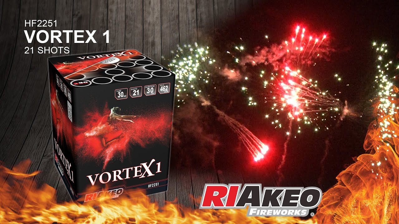VORTEX 1 - Riakeo Fireworks NEW 2023 - Stunning colours with a mixed firing pattern. - YouTube