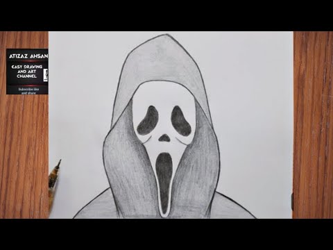 How to draw Ghost Face | Ghostface step by step | easy drawing - YouTube